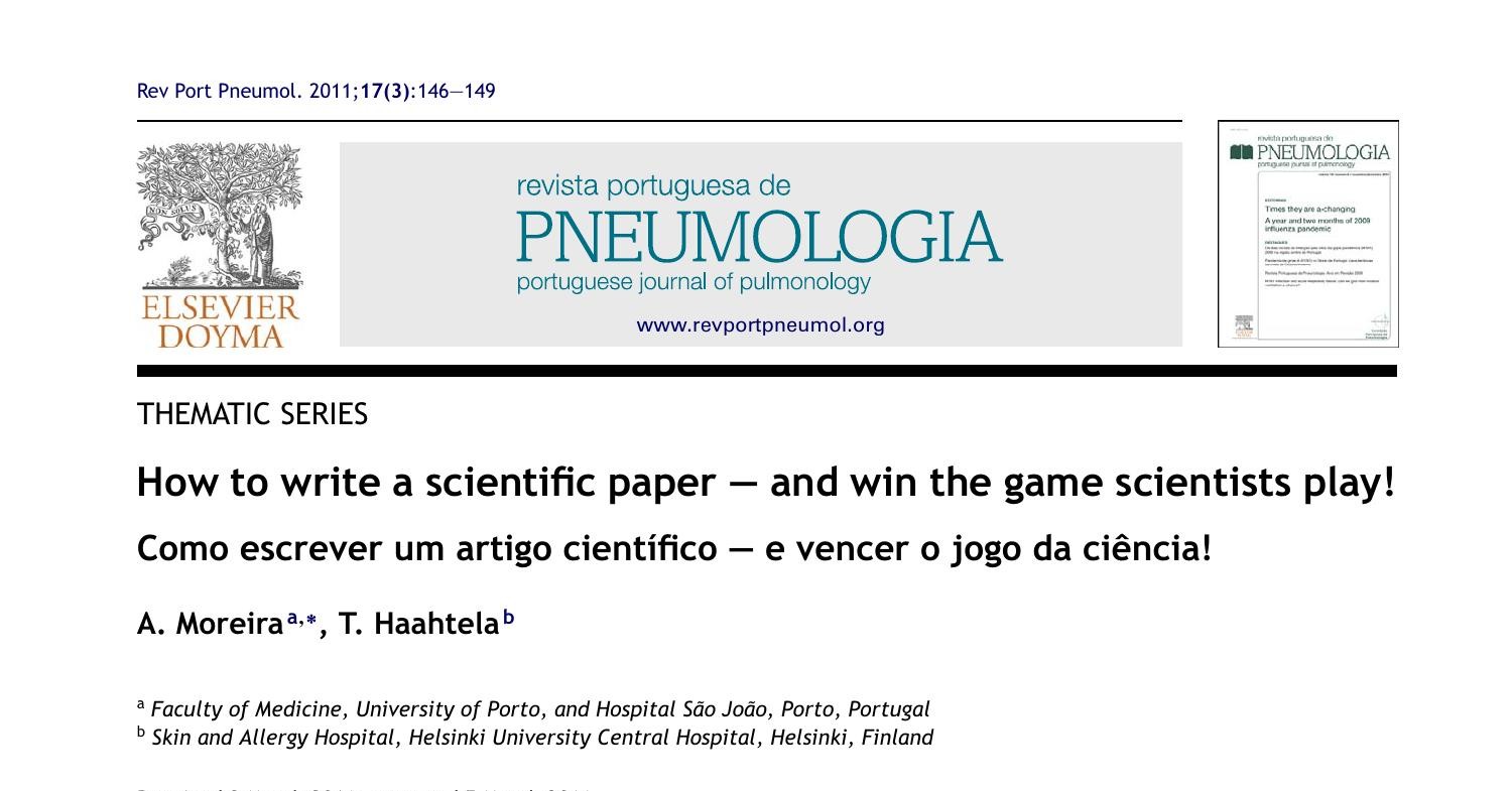 How to write a scientific paper â€“ and win the game scientists play ...