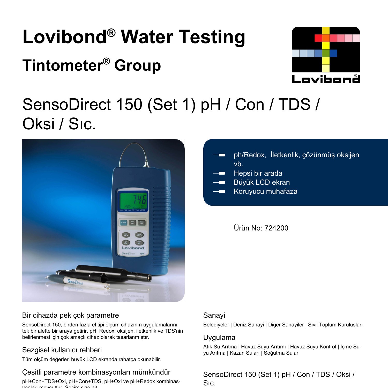 Lovibond 724200 - SensoDirect 150 (Set 1) pH Con TDS Oksi Sıc. tr.pdf | DocDroid