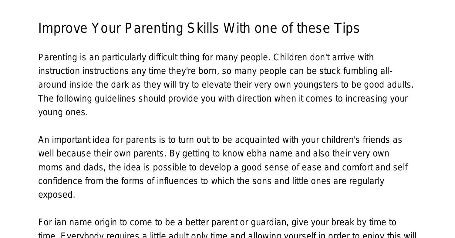 Boost Your Parenting Skills With such Tipszpzms.pdf.pdf | DocDroid