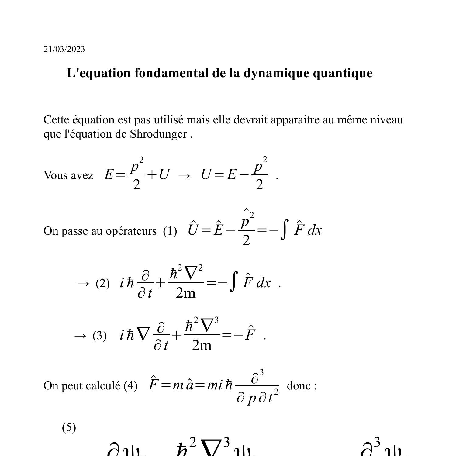 Equation fondamental de la dynamique quantique non relativiste.pdf ...