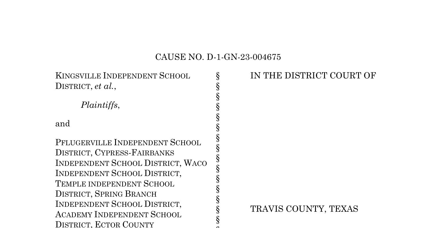 Intervenor School Districts' Petition in Intervention Request for Declaratory Judgment and ...