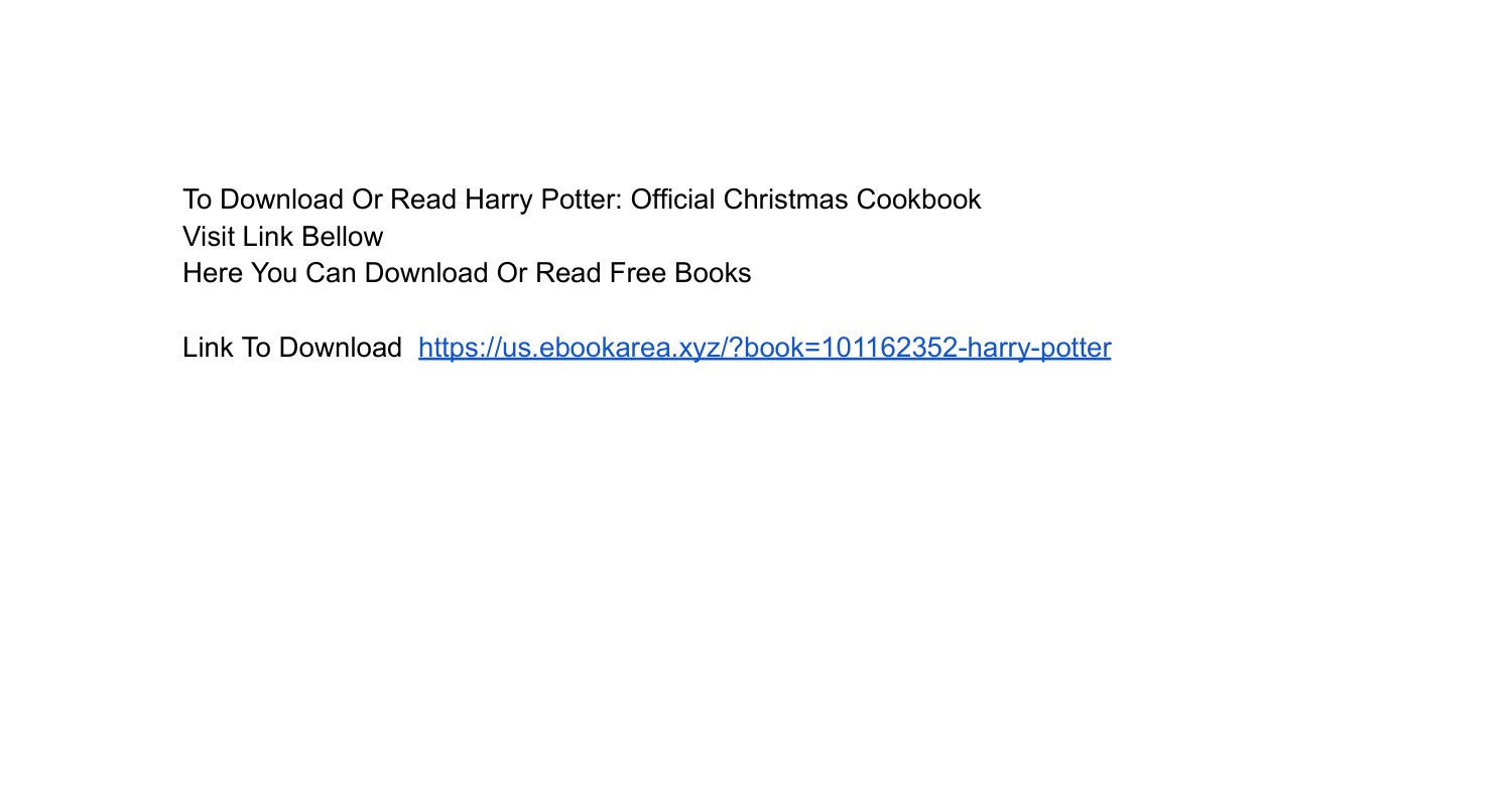 (PDF) Download Harry Potter_ Official Christmas Cookbook BY _ Elena Craig.pdf | DocDroid