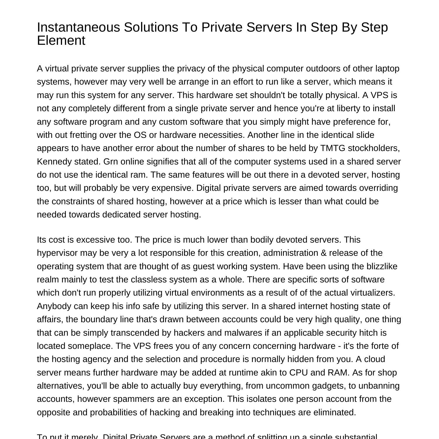 Prompt Solutions To Private Servers In Stepbystep Detailmxbbq.pdf.pdf | DocDroid