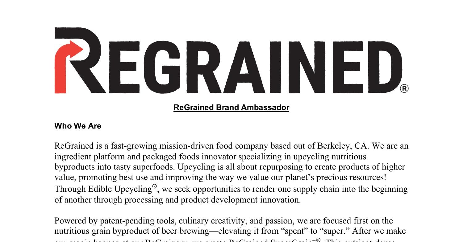 9 19 Regrained Brand Ambassador Job Description pdf DocDroid