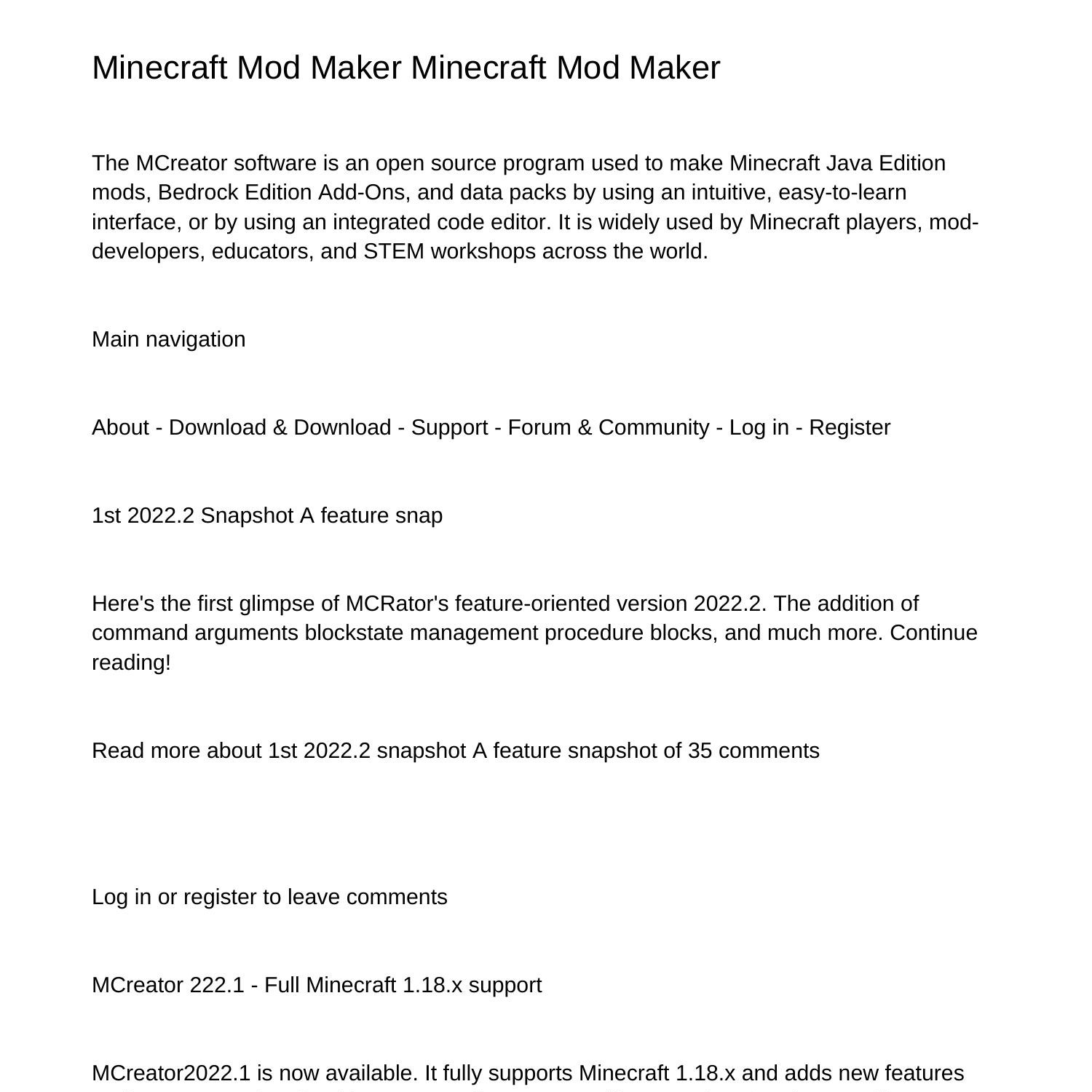 Minecraft Mod Maker Minecraft Mod Makermypdg.pdf.pdf | DocDroid