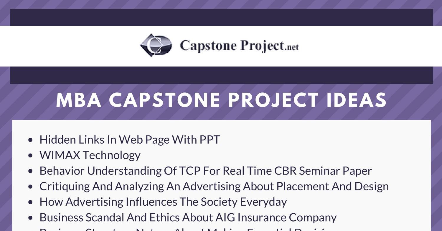 mba capstone project ideas.pdf | DocDroid