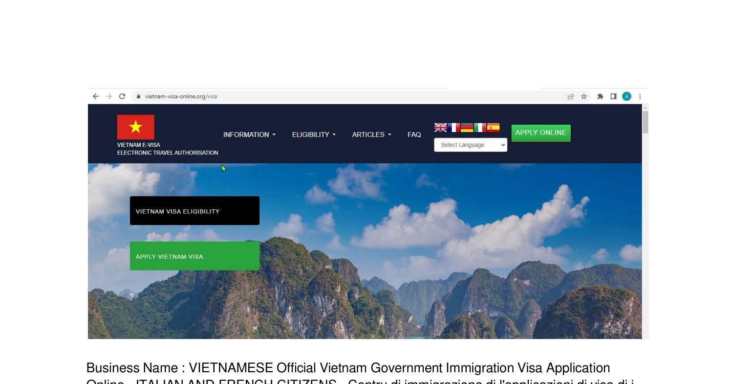 VIETNAMESE Official Vietnam Government Immigration Visa Application ...