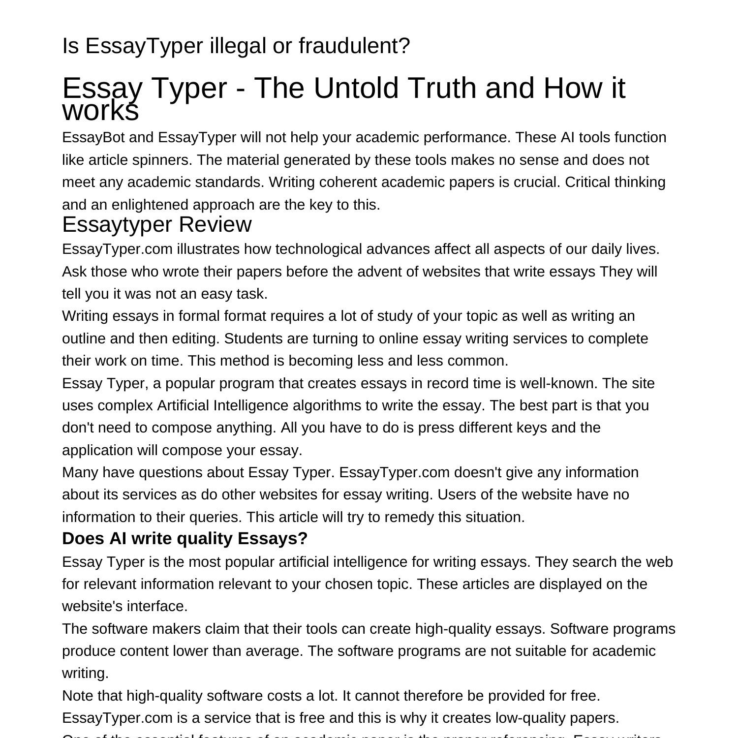 Is EssayTyper a fraud or an authorized way to get free college ...