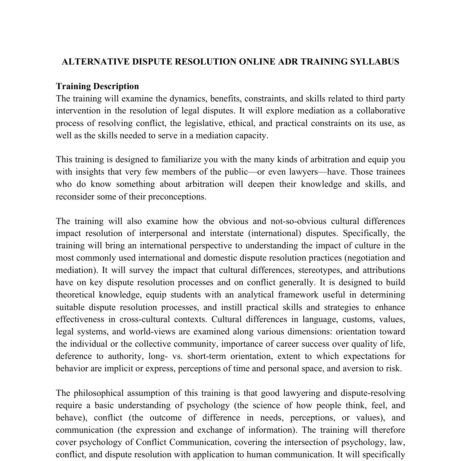 ADR TRAINING SYLLABUS.pdf | DocDroid