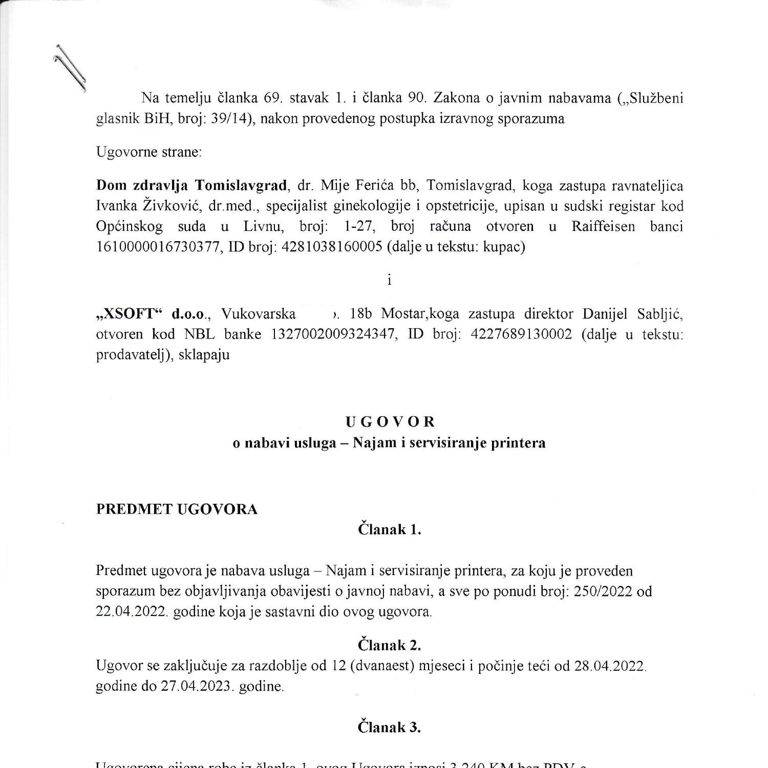 Ugovor o nabavi usluga najam servisiranje printera.pdf | DocDroid