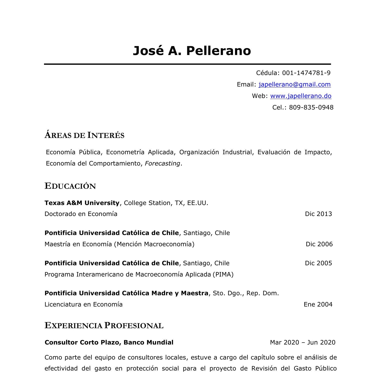 CV - José A. Pellerano (julio 2020).pdf | DocDroid