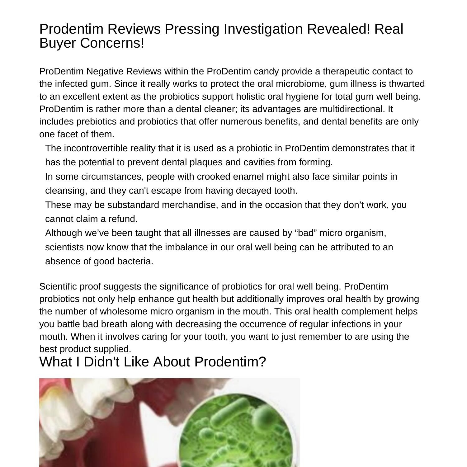 Prodentim Evaluations Pressing Investigation Revealed Real Buyer ...
