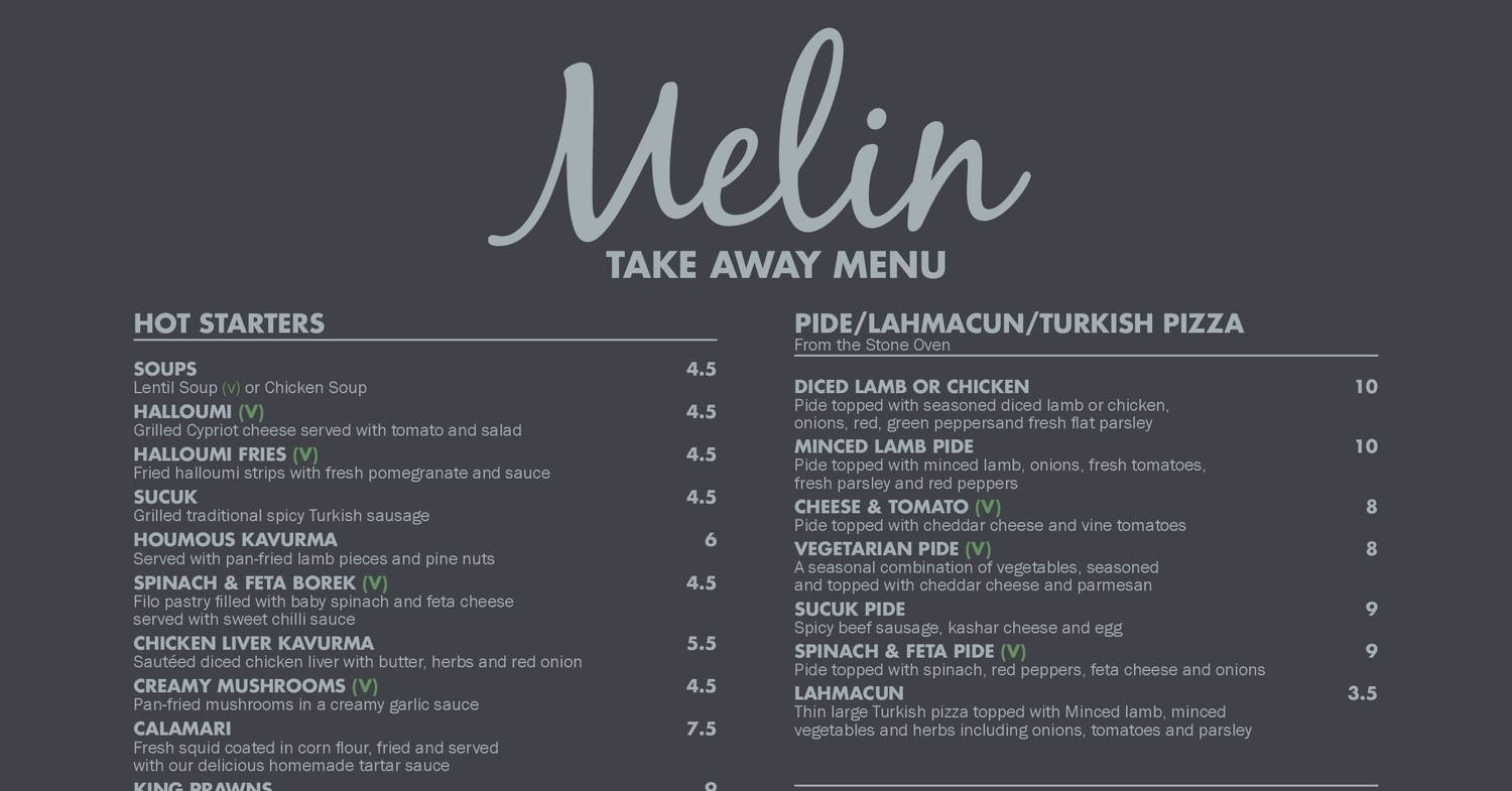 Melin Restaurant Take Away Menu.pdf | DocDroid