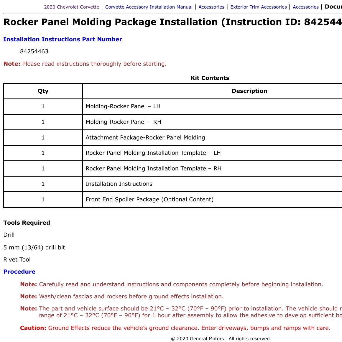 Corvette Rocker Panel Installation Instructions.pdf | DocDroid
