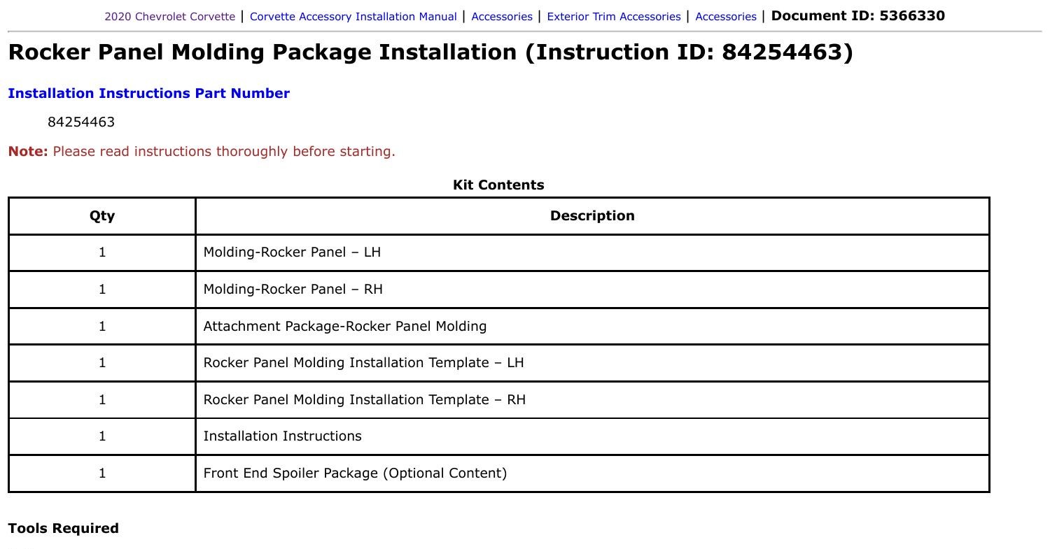 Corvette Rocker Panel Installation Instructions.pdf | DocDroid
