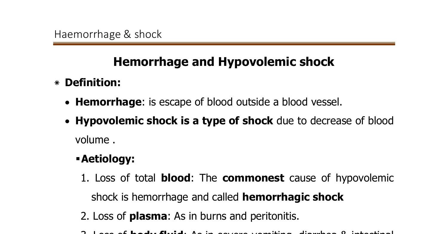 Haemorrhage & shock.doc | DocDroid