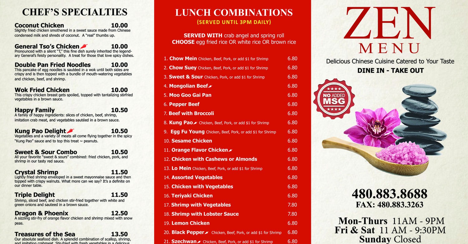 Zen Take Out Menu No Coupon (Flower) July 2019 V2.pdf | DocDroid
