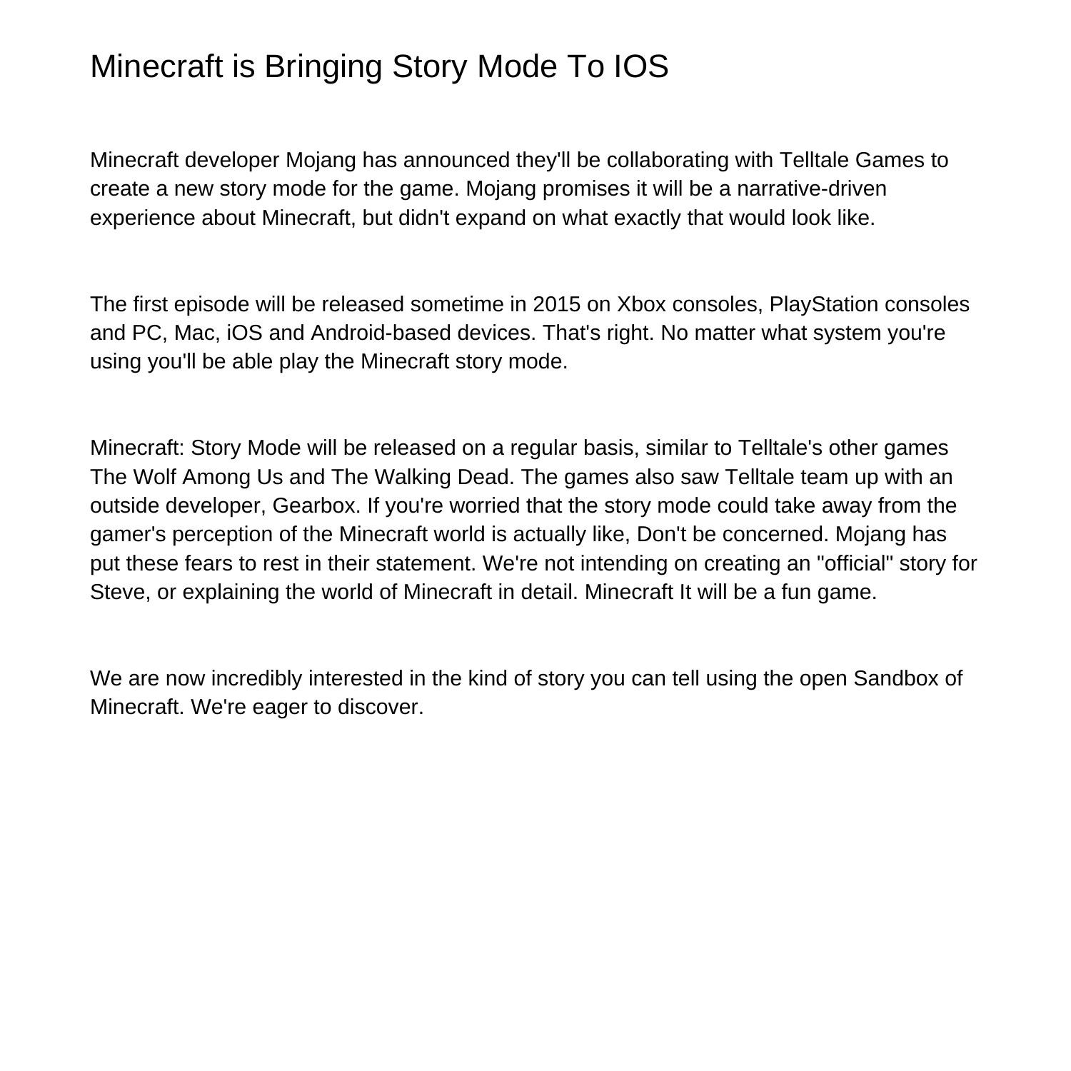 Minecraft is Bringing Story Mode To IOSddxuu.pdf.pdf | DocDroid