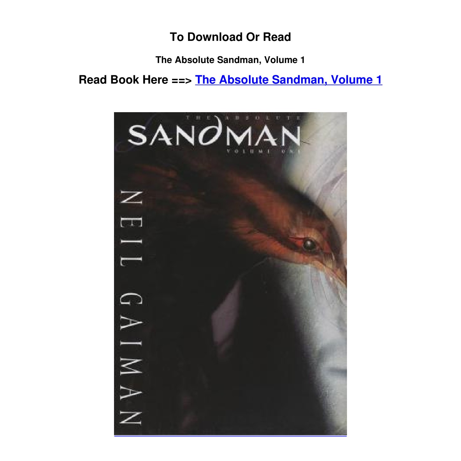 Download PDF The Absolute Sandman Volume 1 by Neil Gaiman.pdf | DocDroid