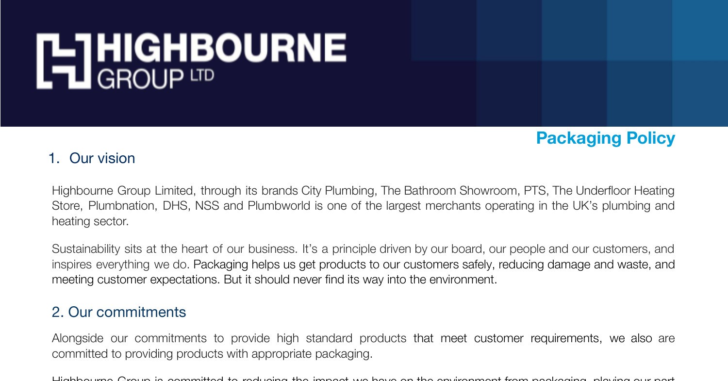 Packaging Policy - Highbourne May 2023.pdf | DocDroid