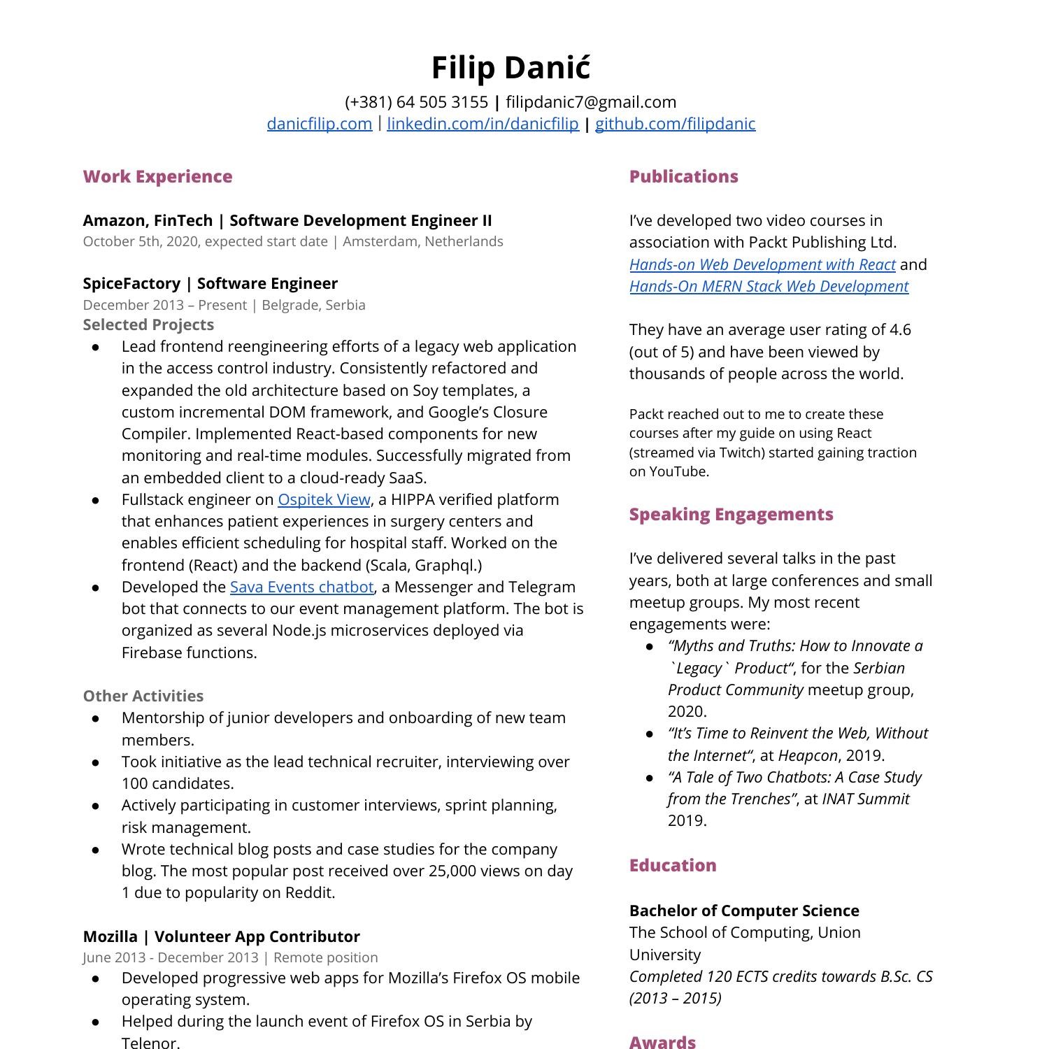 Filip Danić Resume.pdf | DocDroid