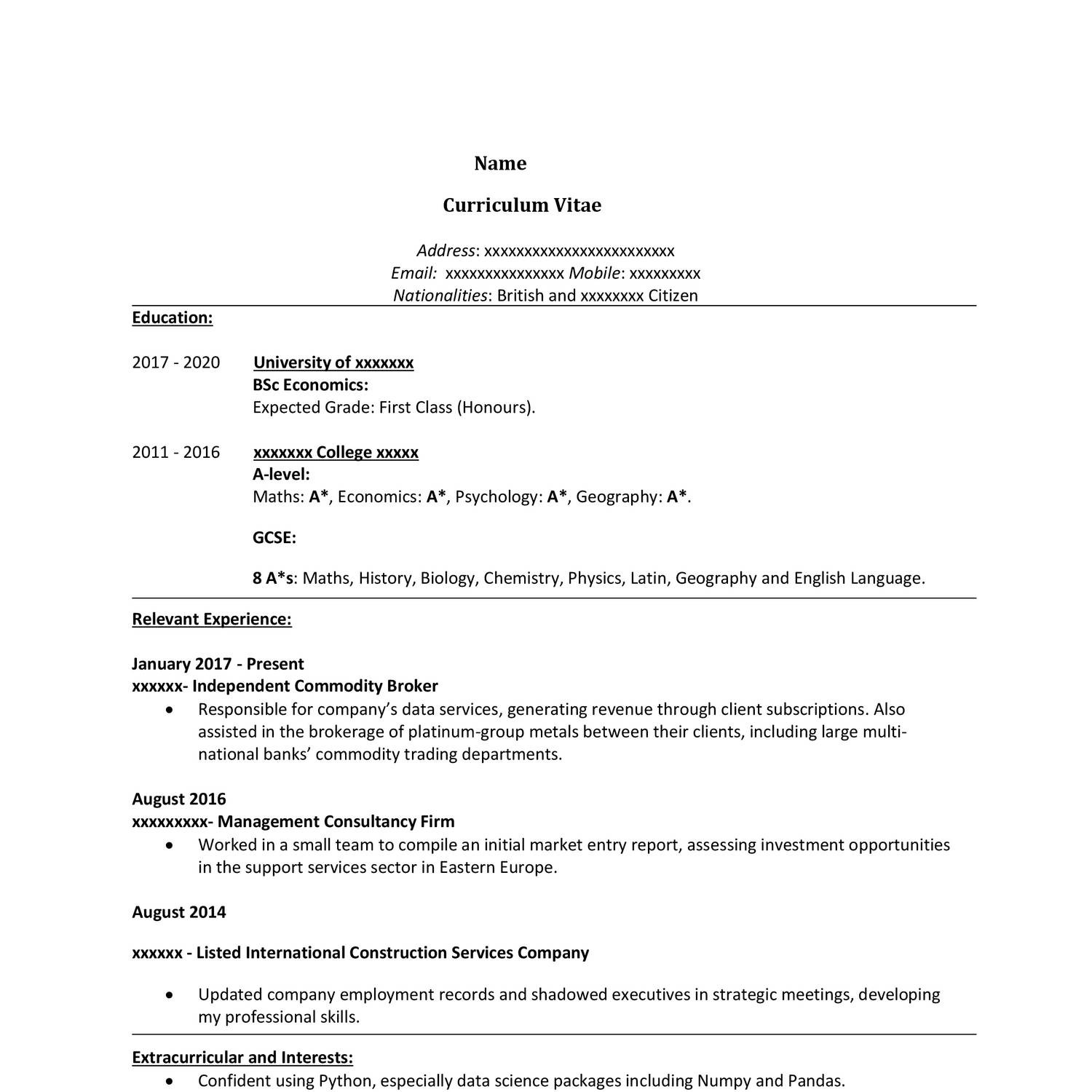 Fake CV.docx | DocDroid