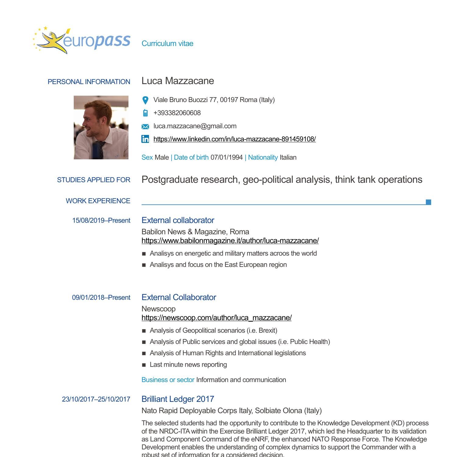 Europass Cv Romana Europass CV Template. Margarida Curriculum Vitae