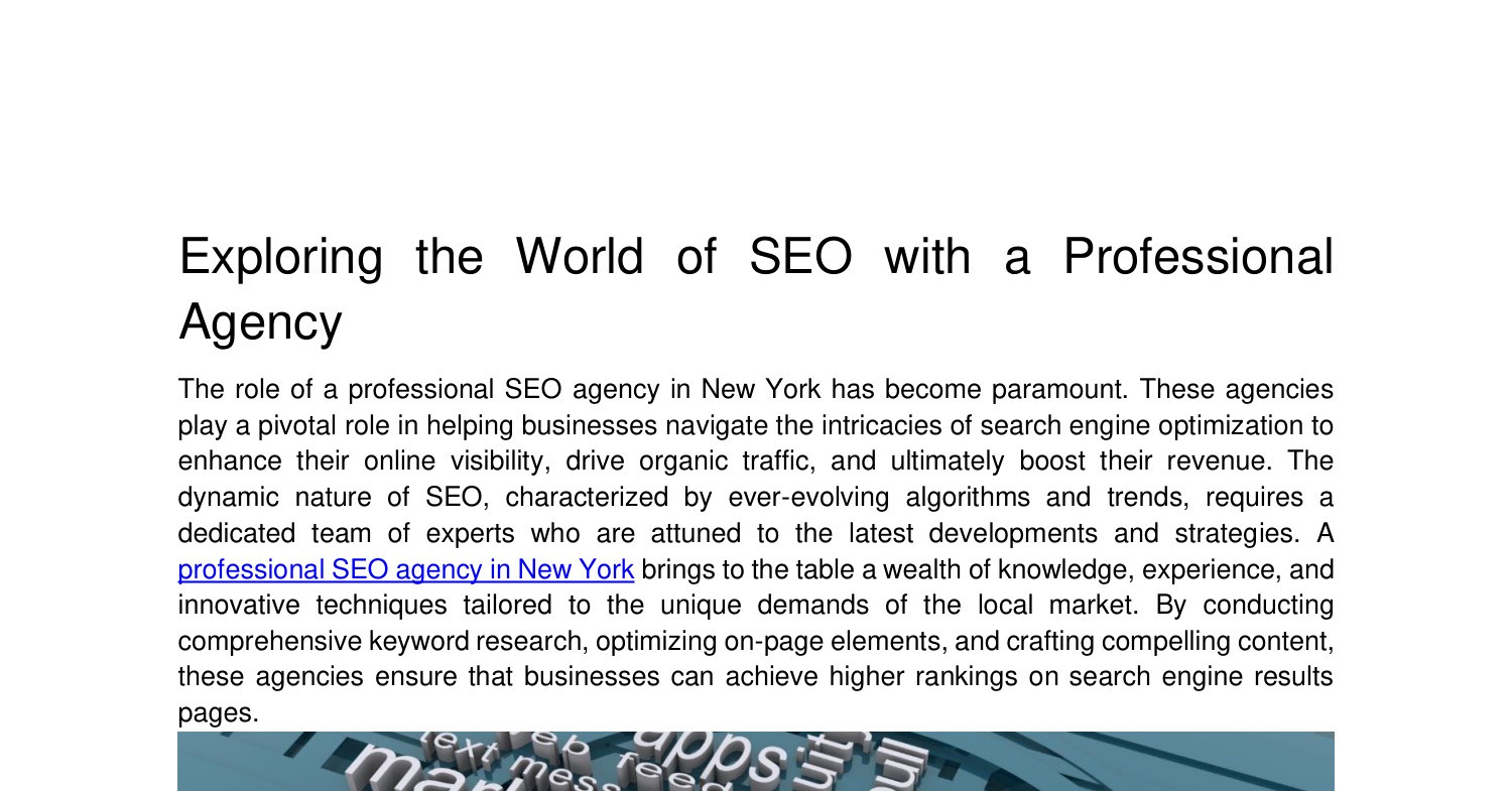 Exploring the World of SEO with a Professional Agency.docx | DocDroid