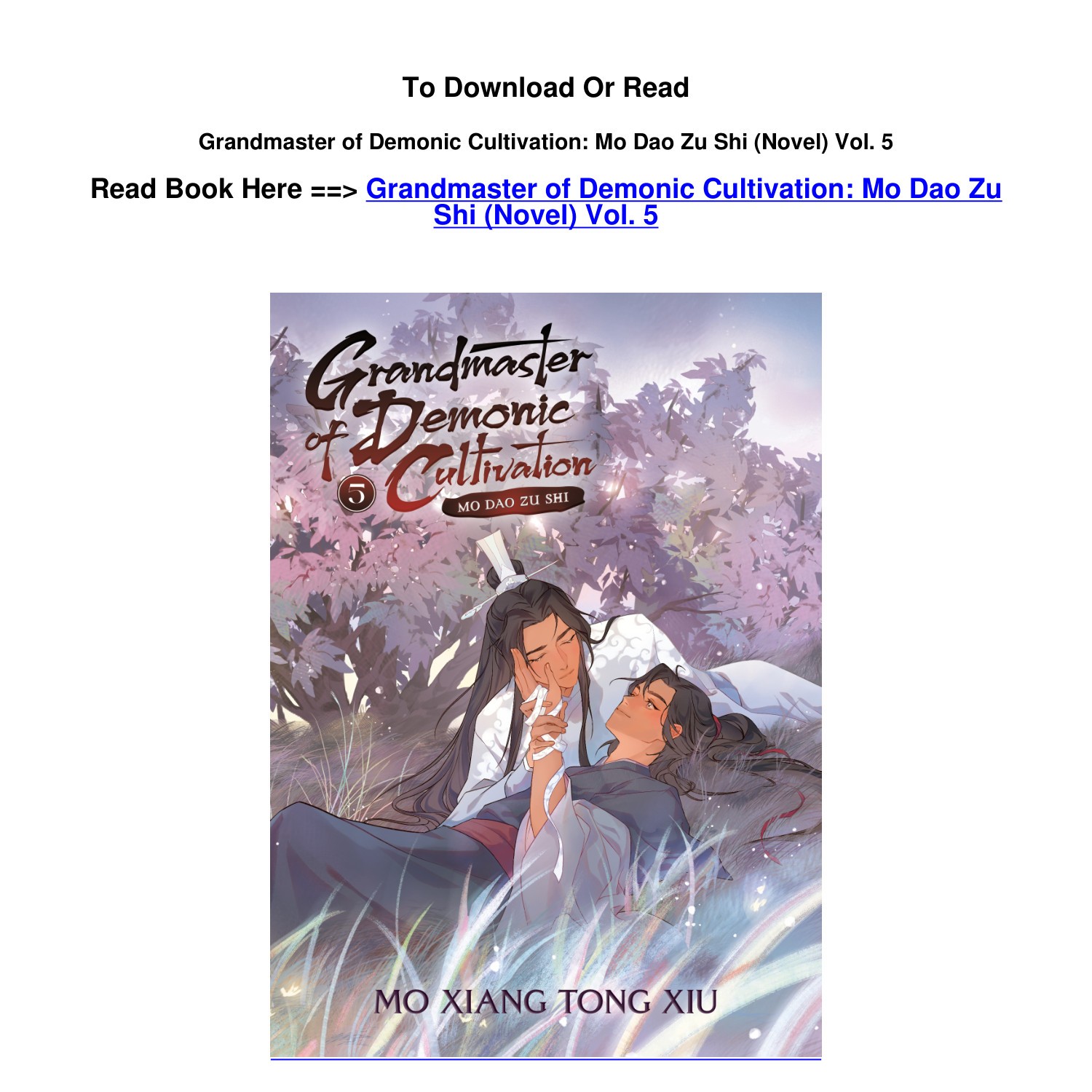 epub DOWNLOAD Grandmaster of Demonic Cultivation Mo Dao Zu Shi Novel Vol 5 .pdf | DocDroid