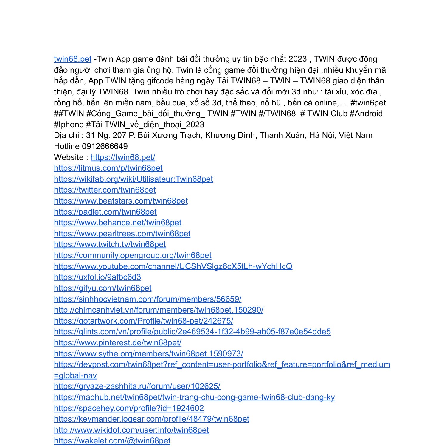 TWIN 🎖️ TRANG CHỦ CỔNG GAME TWIN68 ĐĂNG KÝ .pdf | DocDroid