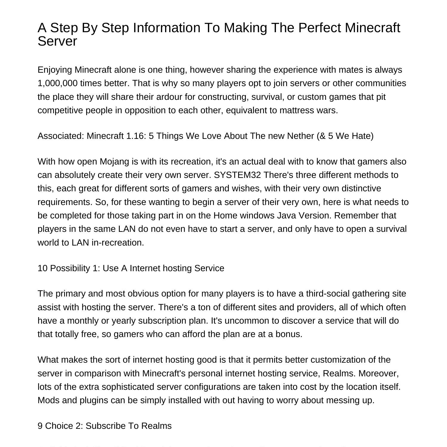A Step By Step Guide To Making The Right Minecraft Serverdkant.pdf.pdf | DocDroid