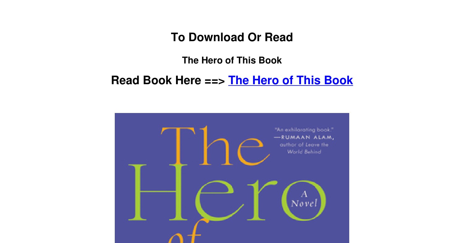 EPub DOWNLOAD The Hero of This Book BY Elizabeth McCracken.pdf | DocDroid