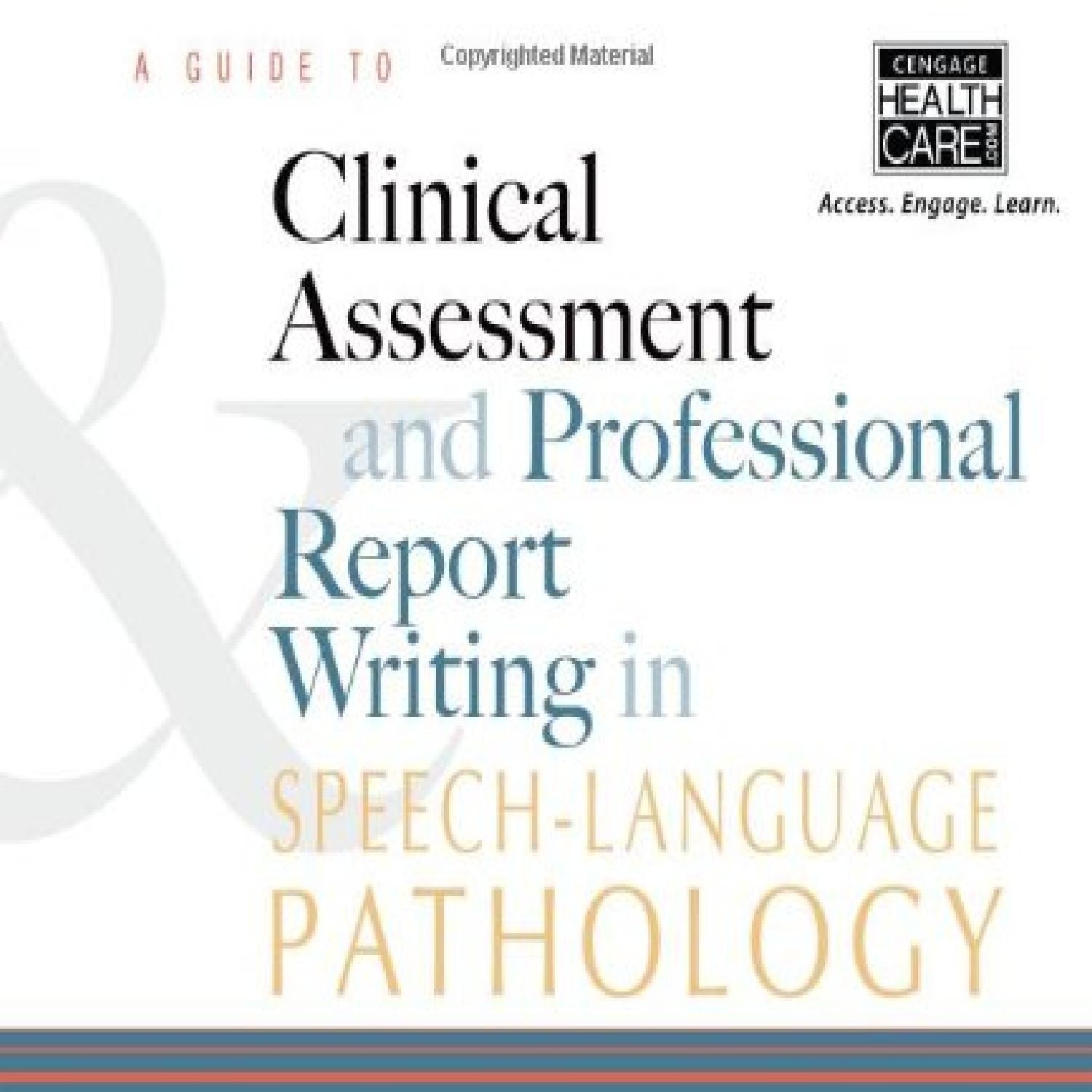 DOWNLOAD A Guide to Clinical Assessment and Professional Report Writing ...