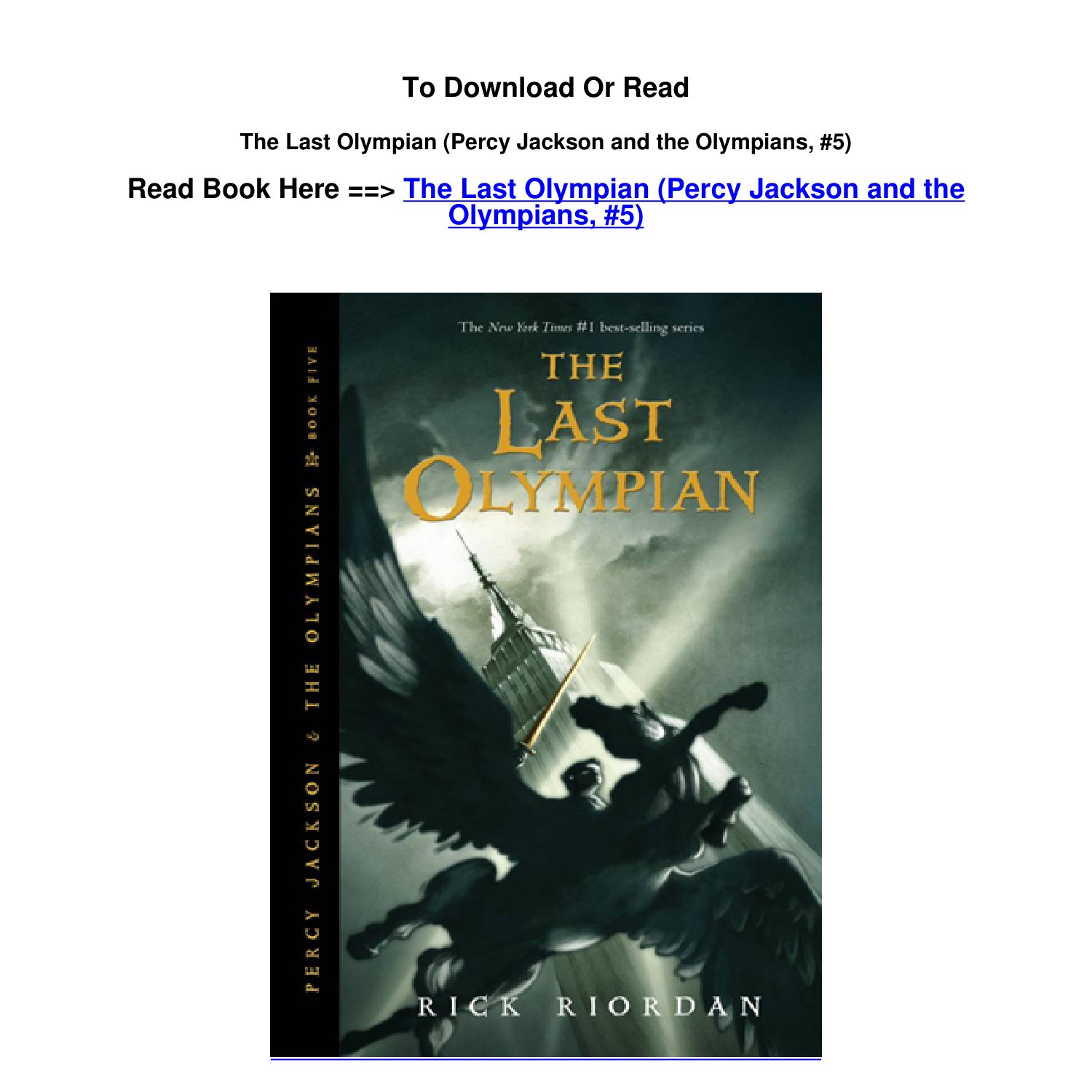 EPub DOWNLOAD The Last Olympian Percy Jackson and the Olympians 5 BY ...