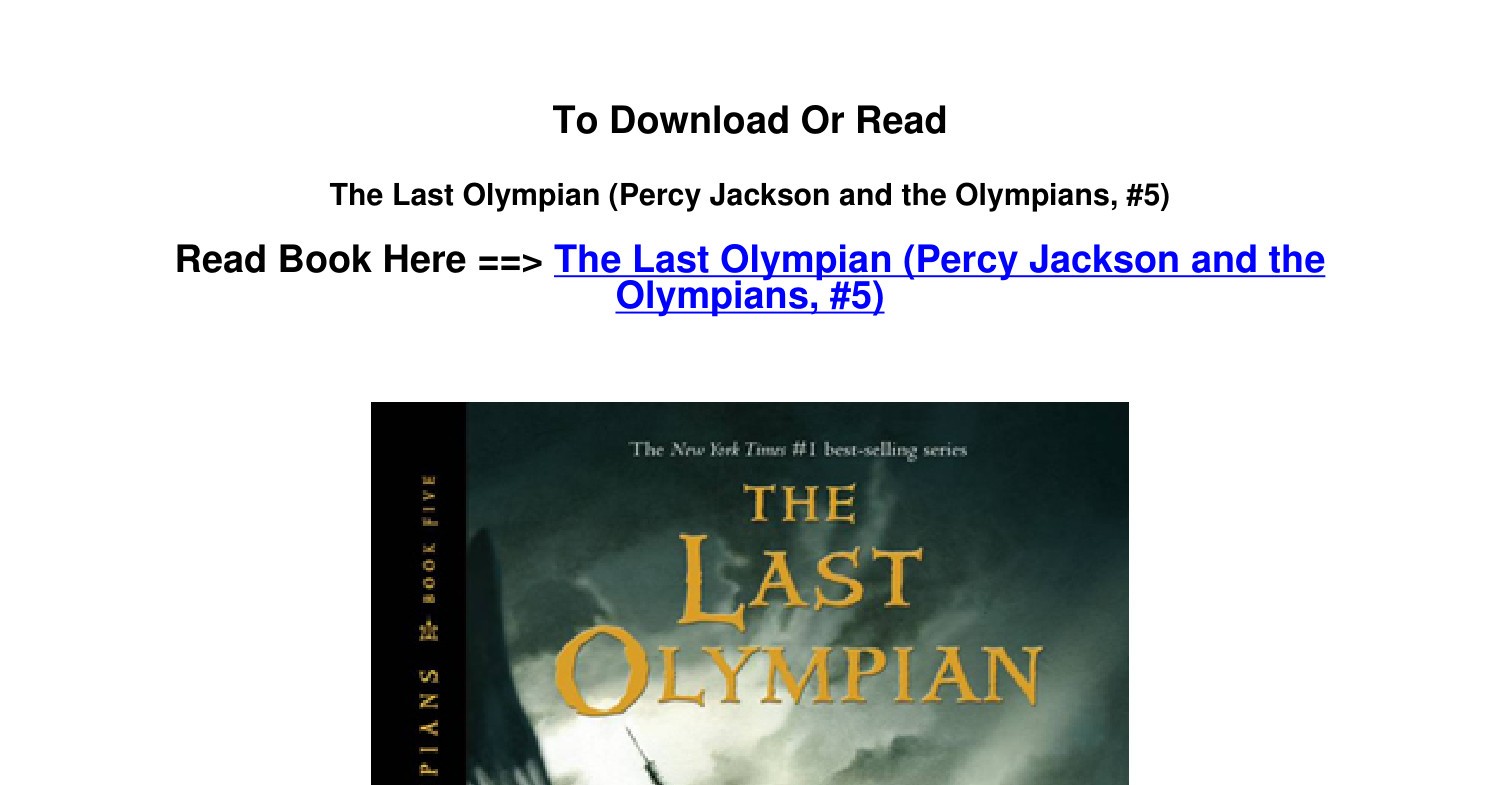 EPub DOWNLOAD The Last Olympian Percy Jackson and the Olympians 5 BY ...