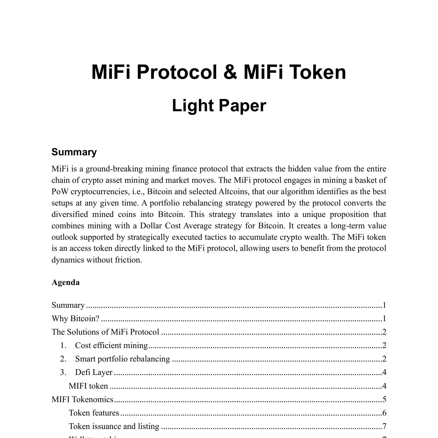 $MiFi token light paper.pdf | DocDroid