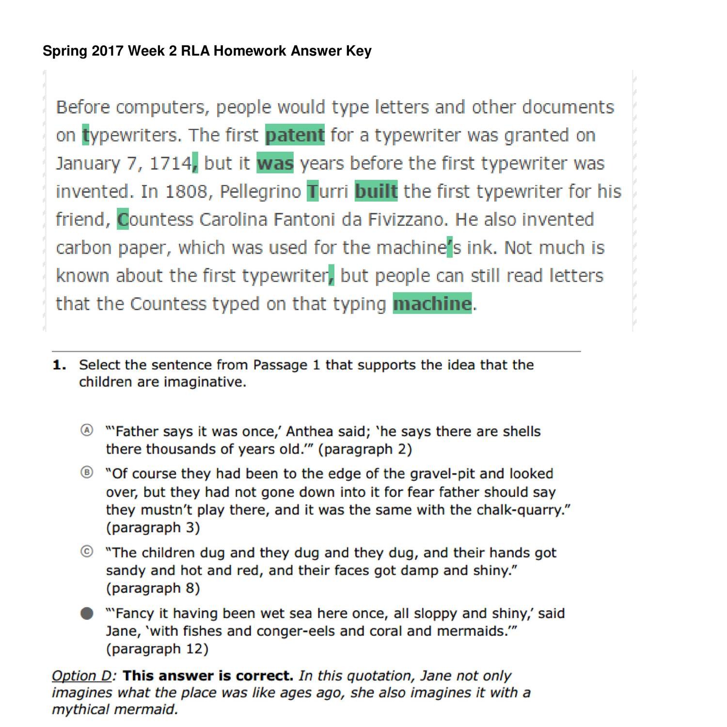 RLA Week 2 Homework Answer Key.pdf | DocDroid