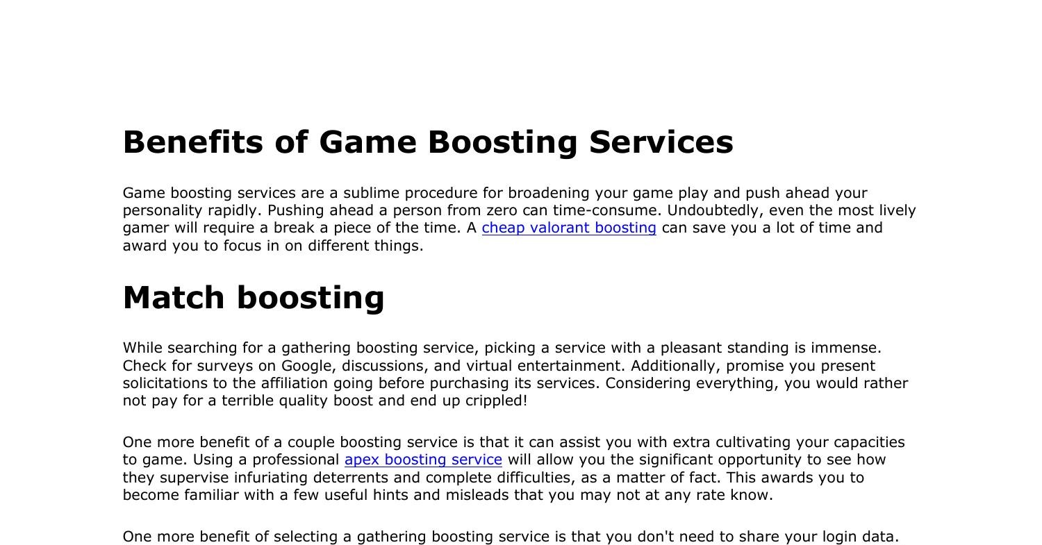 Benefits of Game Boosting Services.pdf | DocDroid