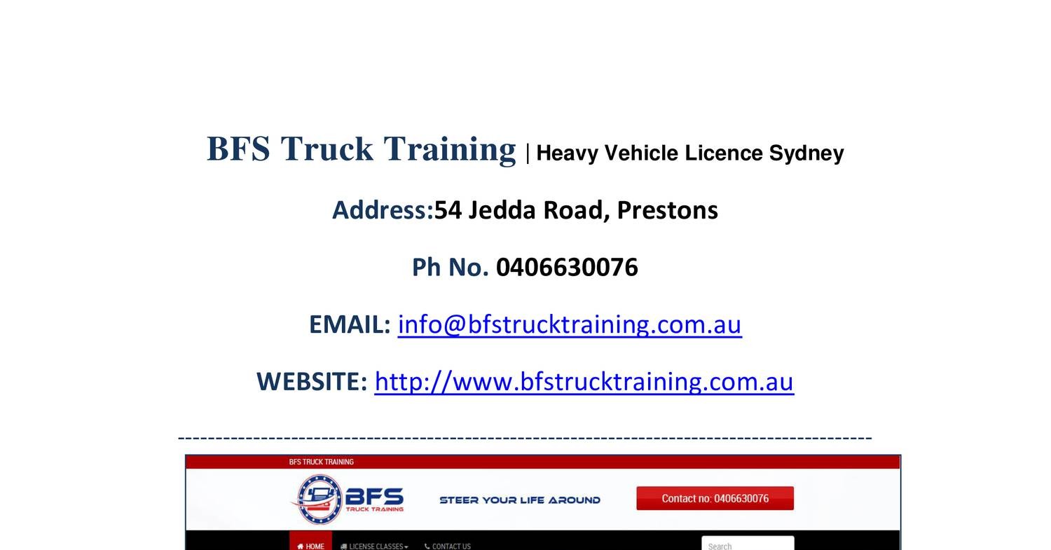 Avail Genuine Heavy Vehicle Licence in Sydney.docx | DocDroid