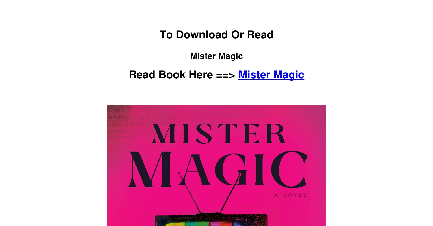 download Pdf Mister Magic by Kiersten White.pdf | DocDroid