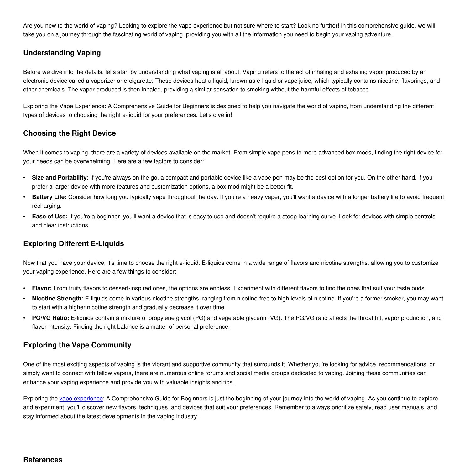 Exploring the Vape Experience: A Comprehensive Guide for Beginners.pdf ...