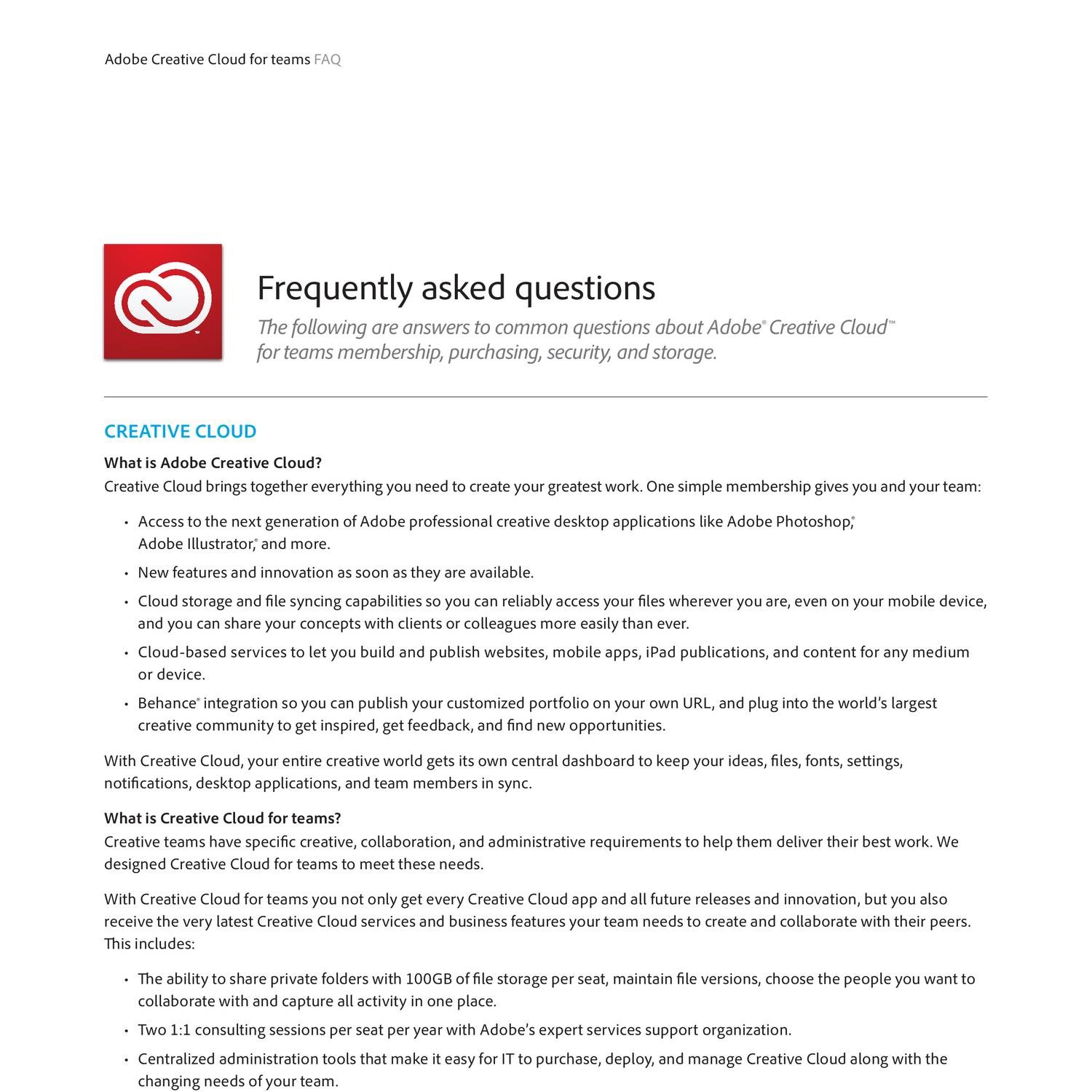Adobe Creative Cloud For Teams Frequently Asked Questions.pdf | DocDroid