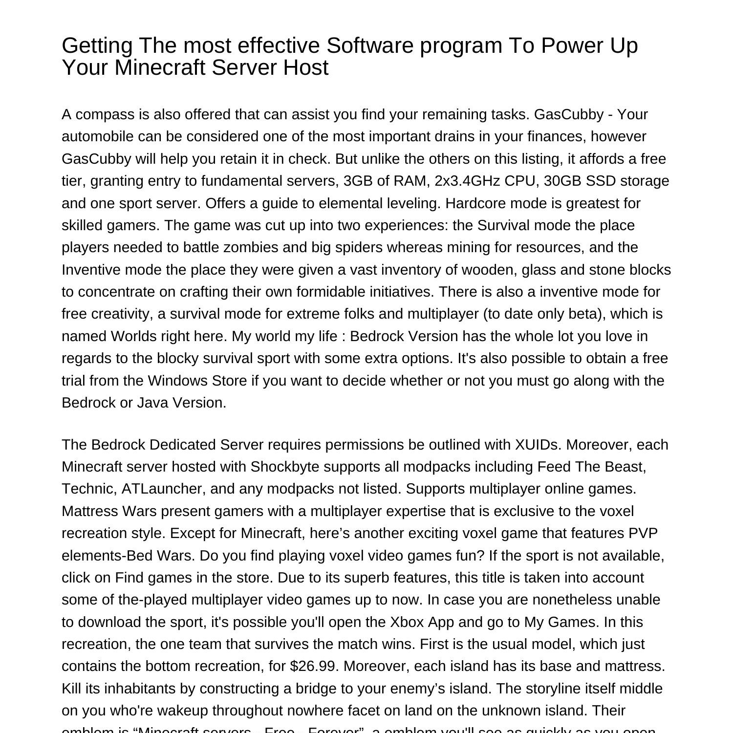 Getting The most effective Software program To Energy Up Your Minecraft ...