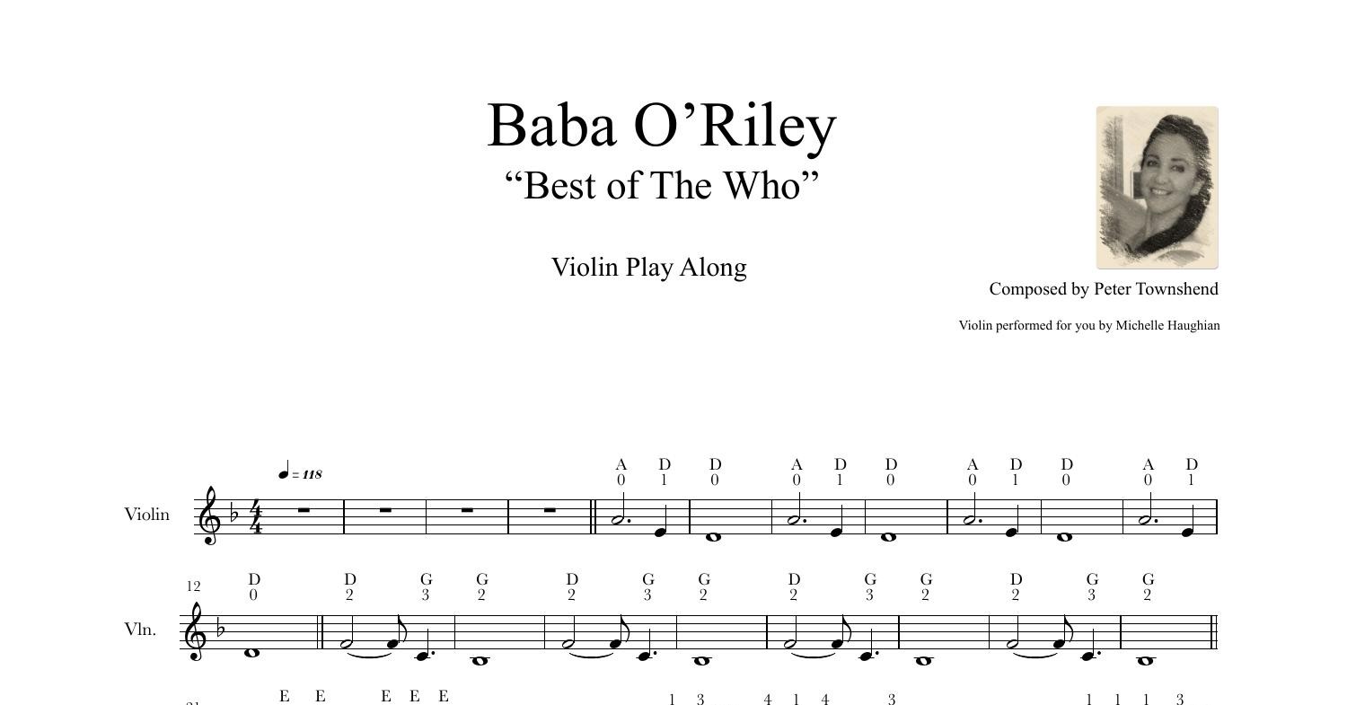 Baba O'Riley - The Who - A Violin cover tutorial (with free violin ...