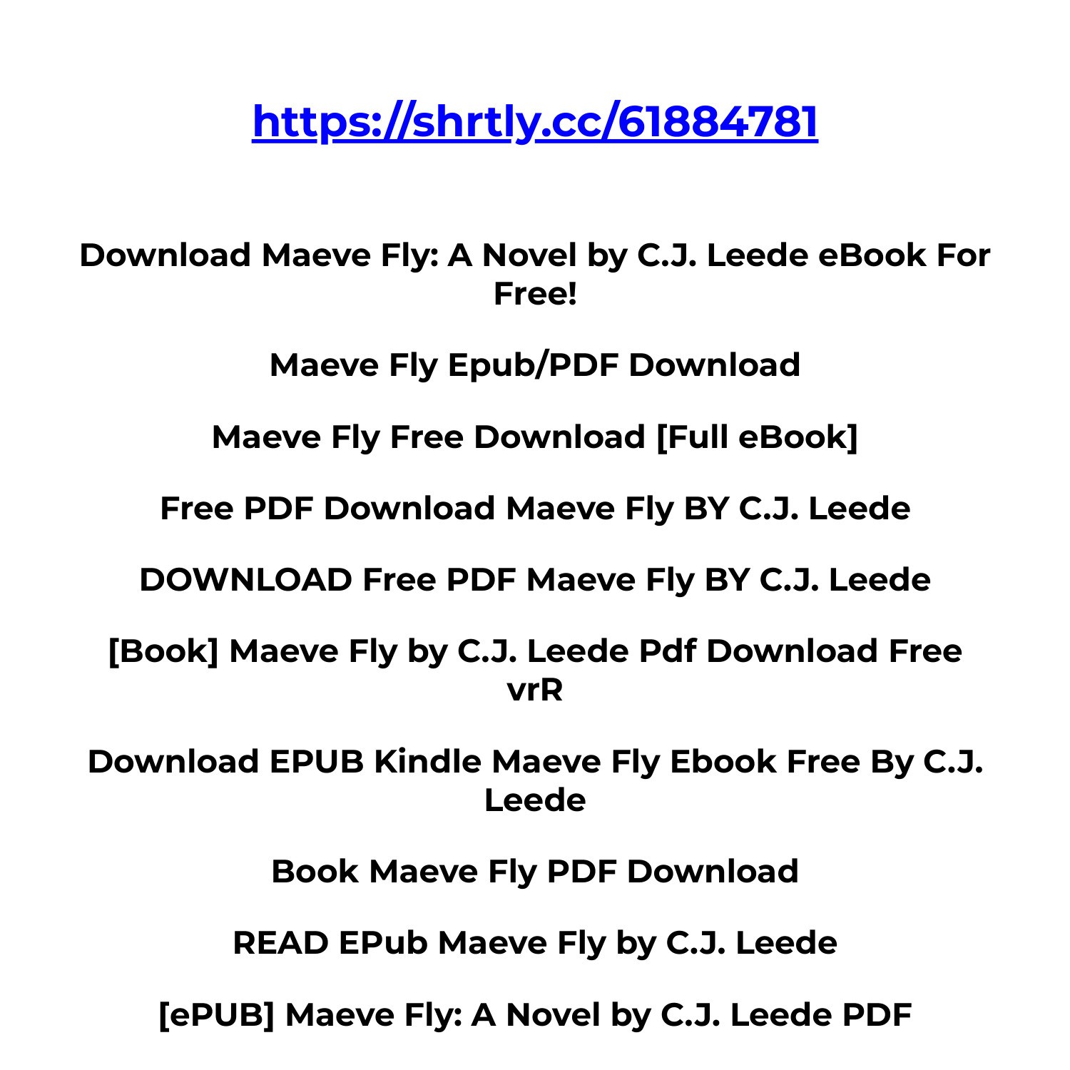 Download PDF Maeve Fly Ebook Free By C.J. Leede.pdf | DocDroid