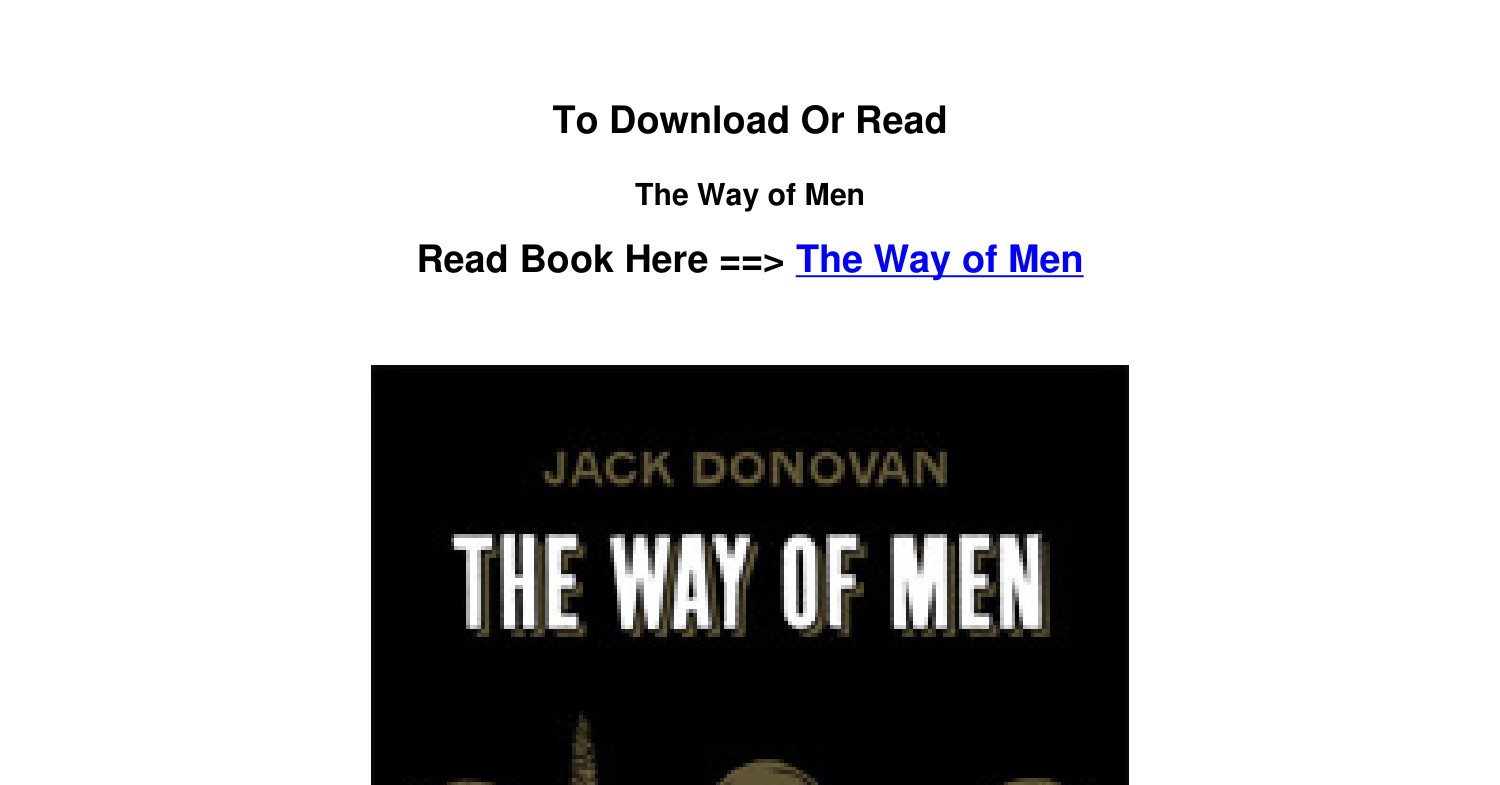 epub download The Way of Men By Jack Donovan.pdf | DocDroid