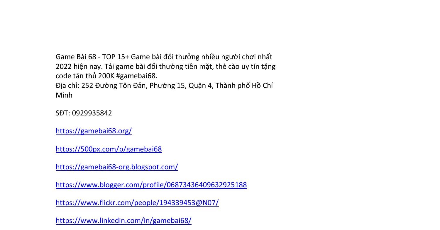 Game Bài 68.docx | DocDroid