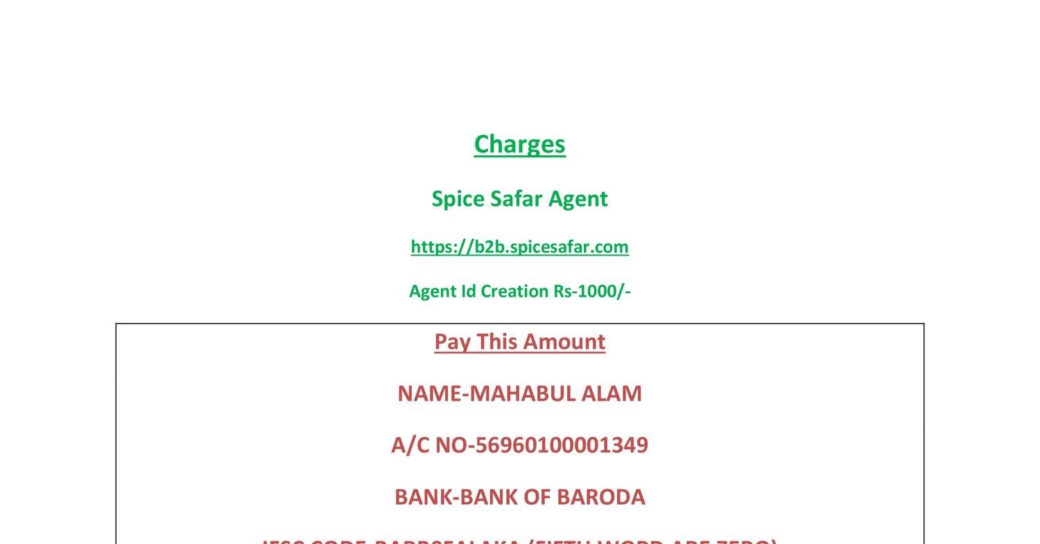 SPICE SAFAR CHARGE CHART.docx | DocDroid