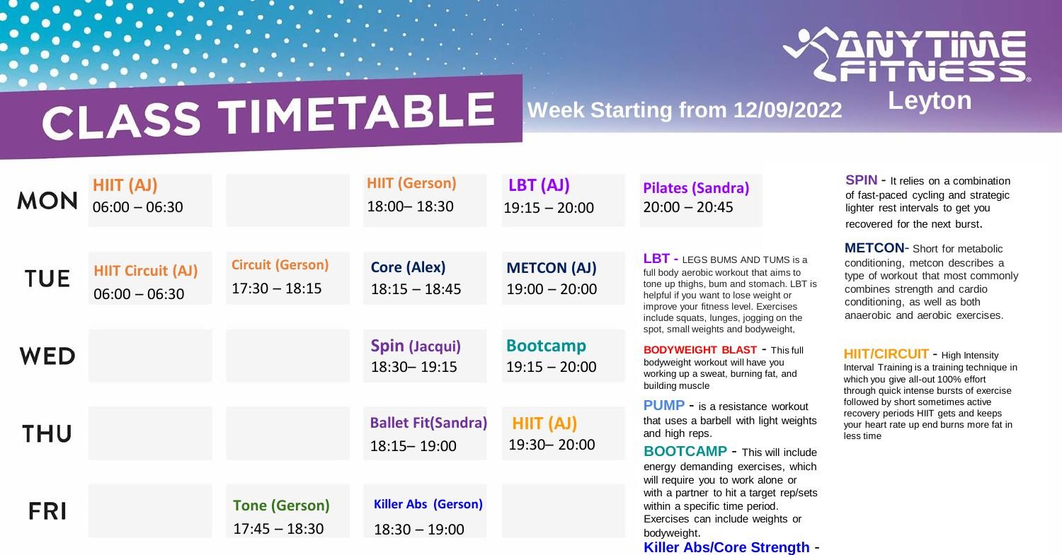 Class timetable September pdf.pdf | DocDroid
