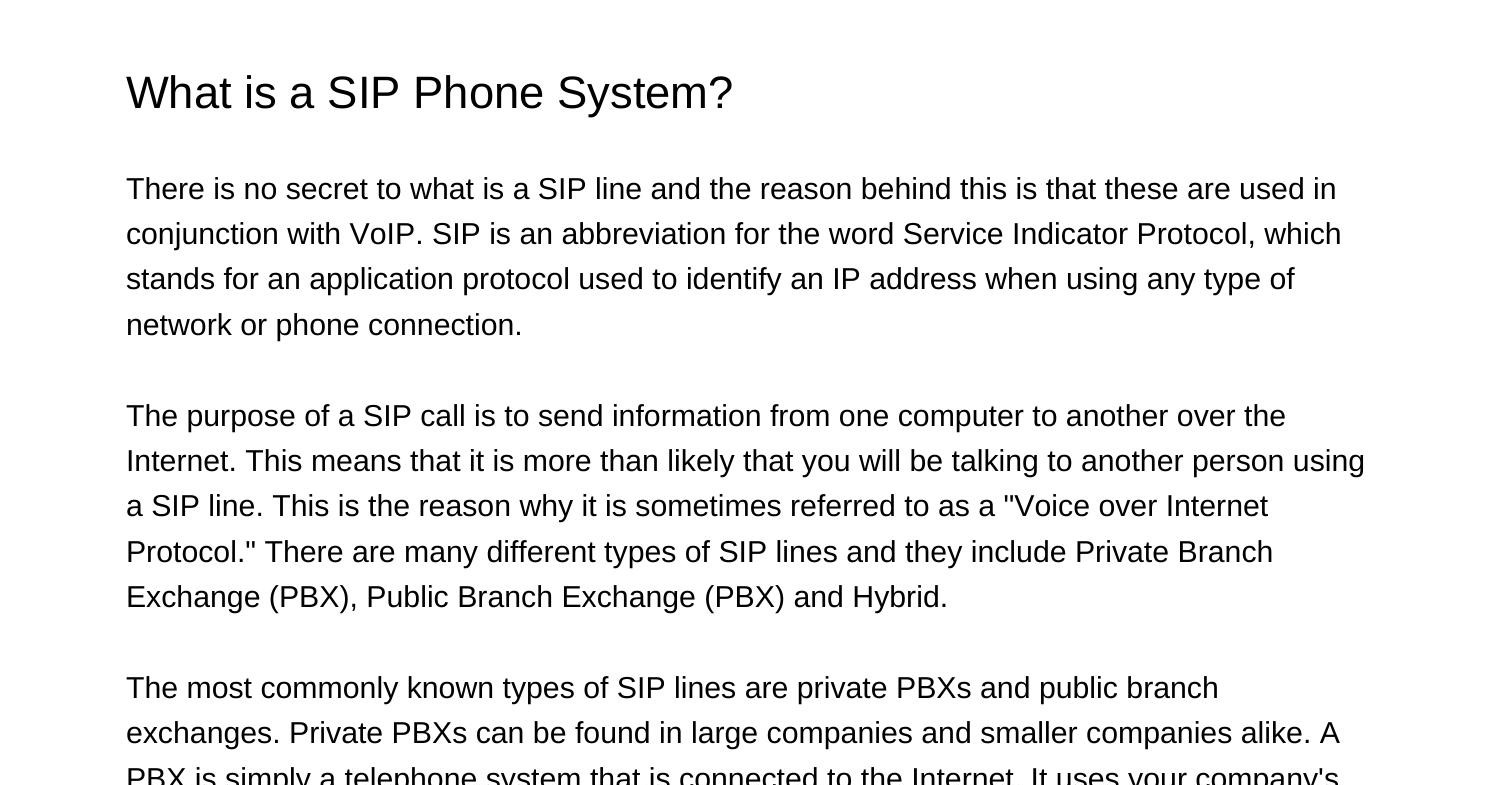 What Is A SIP Phone Systemkmany pdf pdf DocDroid